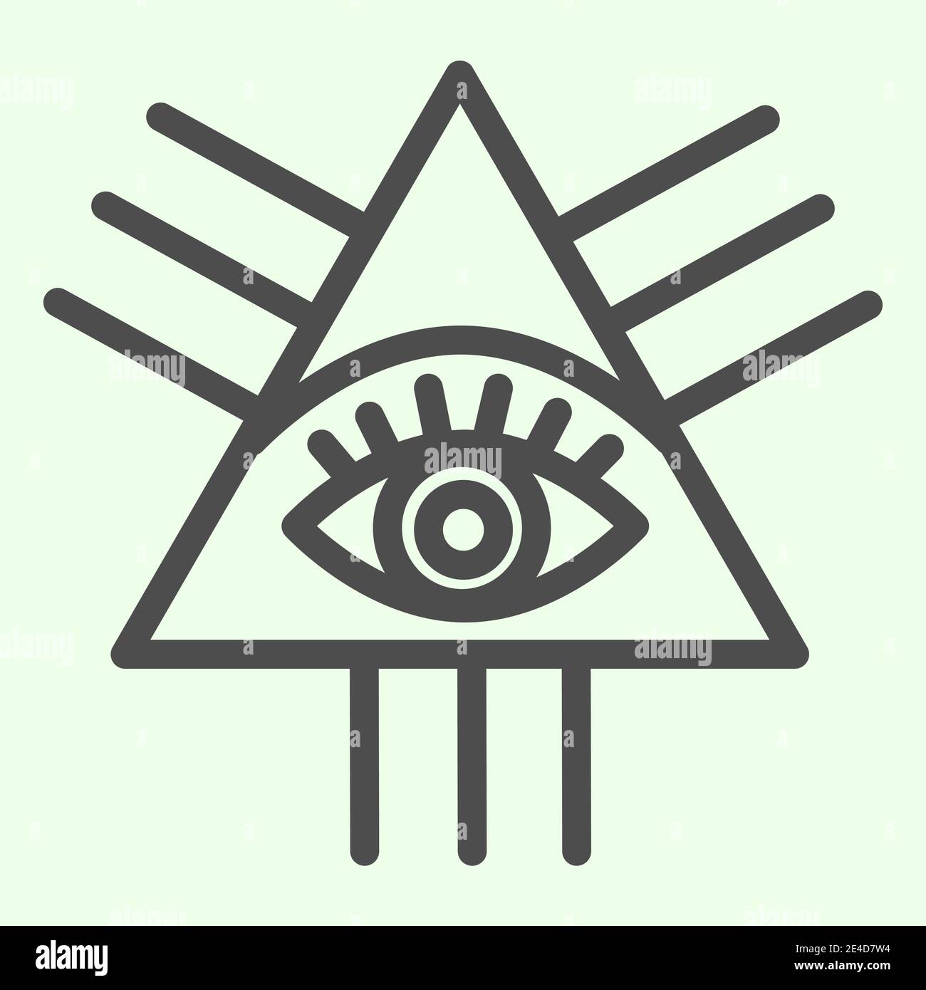 Masonic symbol line icon. All seeing masons eye triangle outline style ...