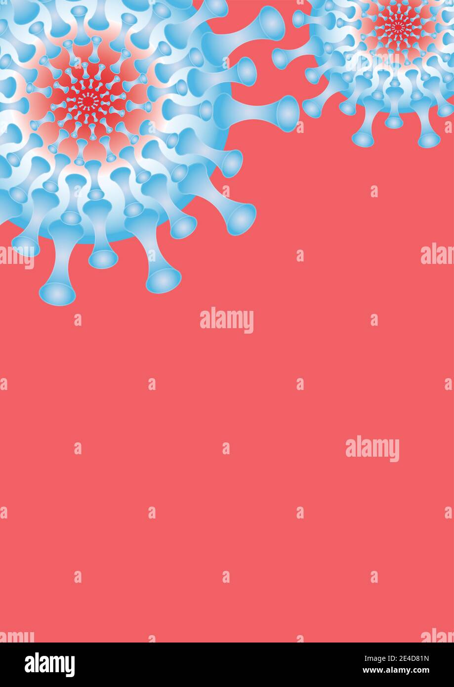 Coronavirus - isolate on a red background, format A4. Cover for a book ...