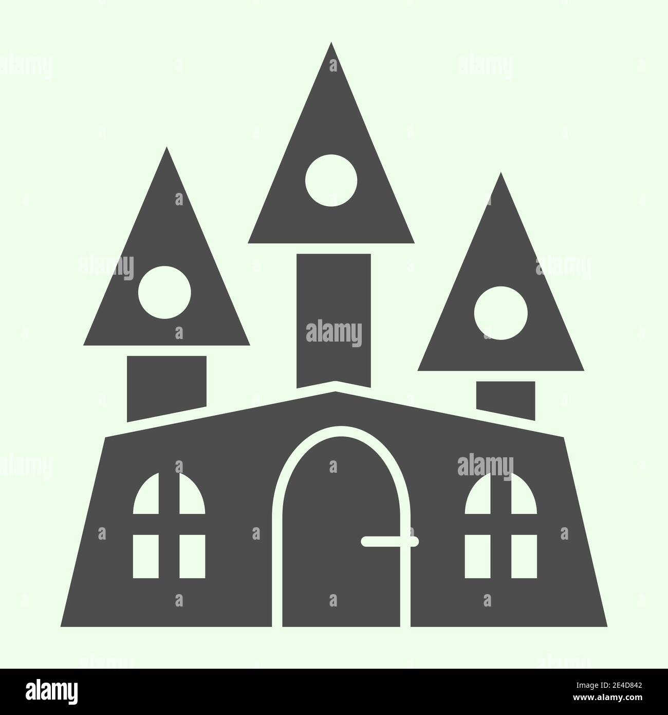 Haunted house solid icon. Halloween mystical gothic building glyph ...