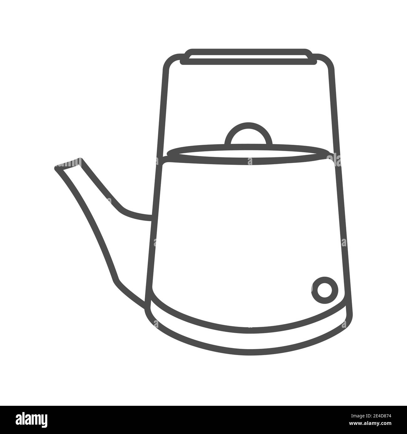 Vintage style kettle thin line icon, Tea time concept, straight shaped ...