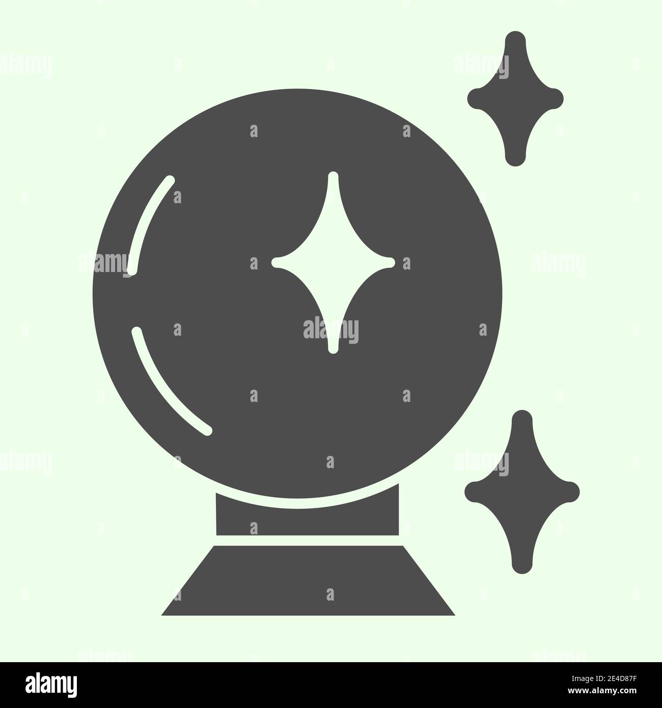 Magic ball solid icon. Witch crystal fortune glass sphere glyph style ...