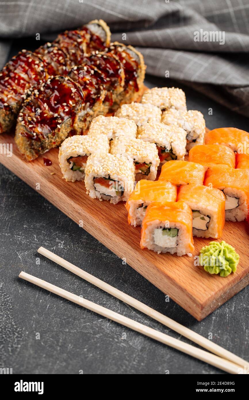 Side view maki rolls hi-res stock photography and images - Alamy