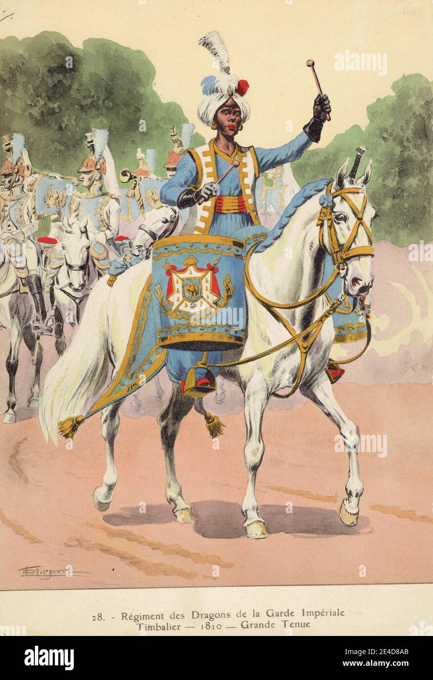timbalier des dragons de la Garde Impériale en 1810 Stock Photo - Alamy
