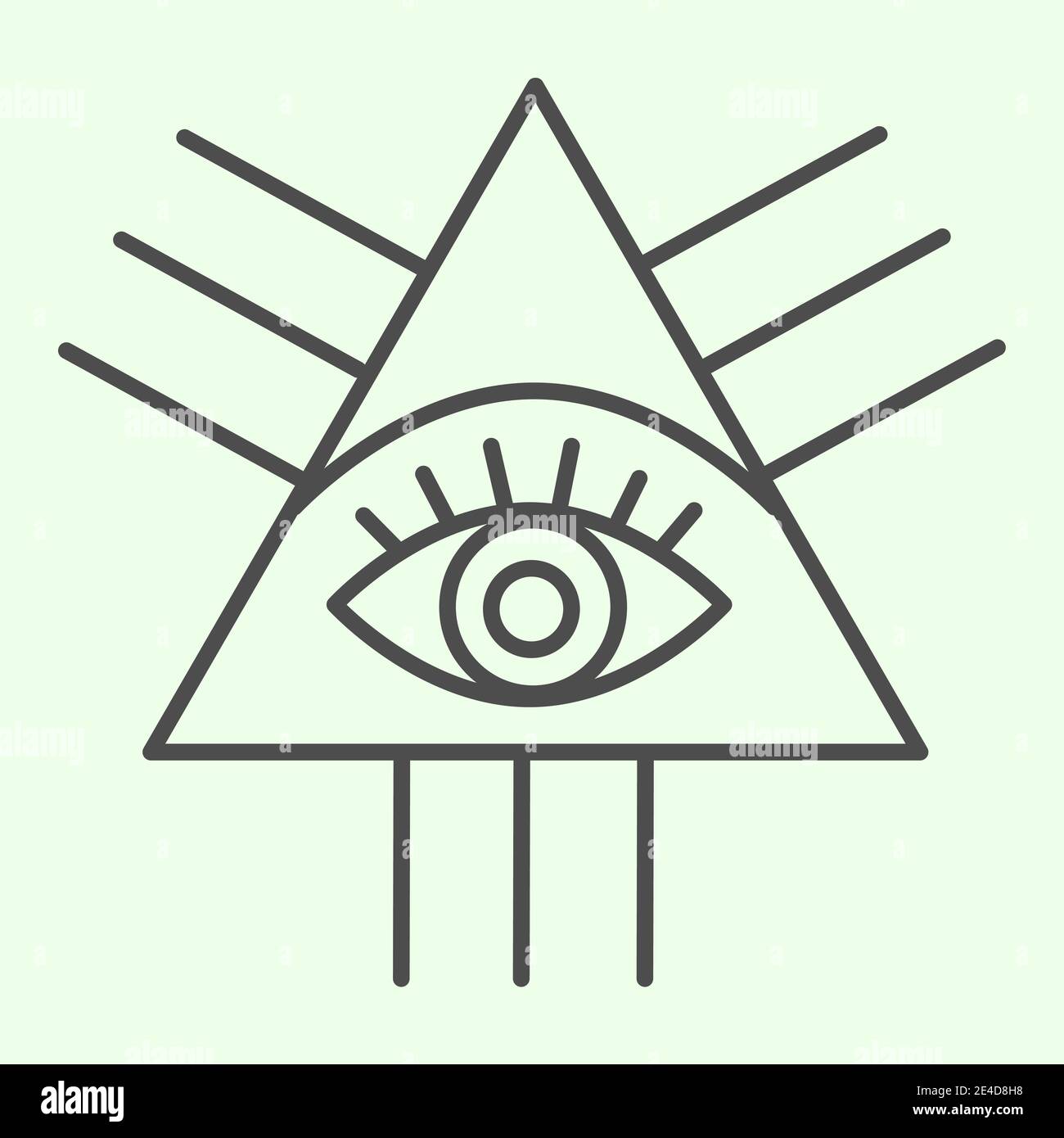 Masonic symbol thin line icon. All seeing masons eye triangle outline ...