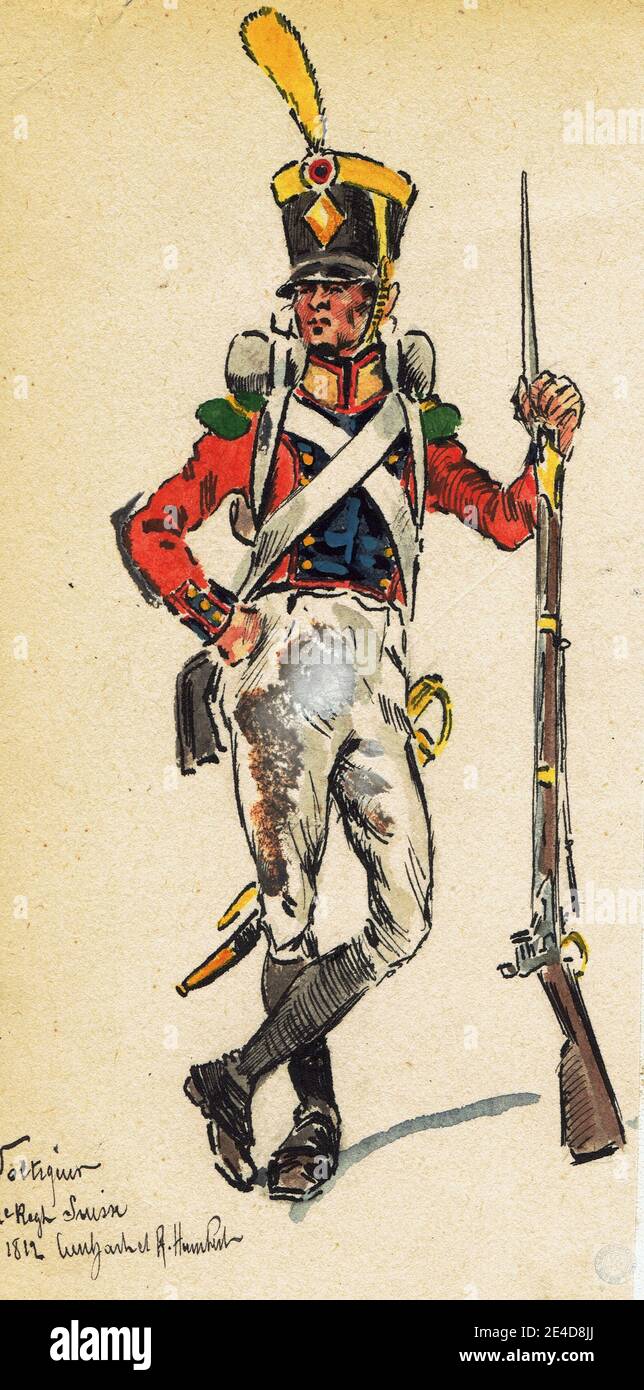 voltigeur du 3e régiment suisses en 1812 Stock Photo - Alamy