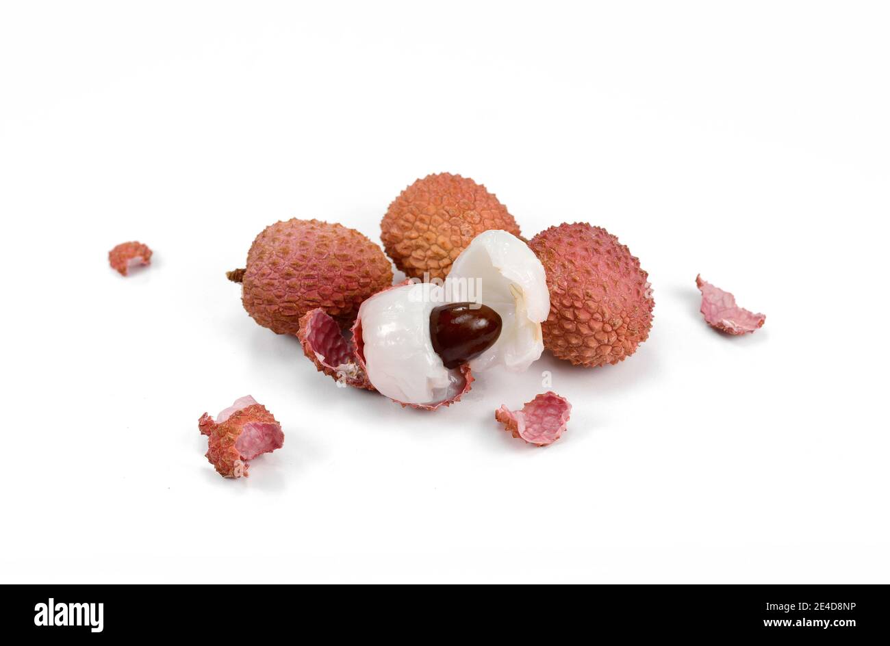 Group of fresh red ripe litchee (Litchi chinensis) tropical fruits ...