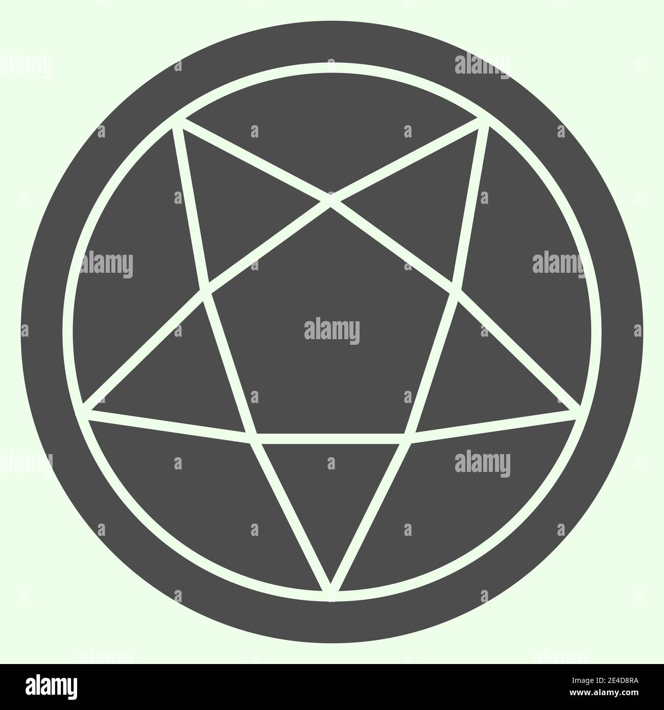 Pentagram solid icon. Mystical gothic five pointed star in circle glyph ...