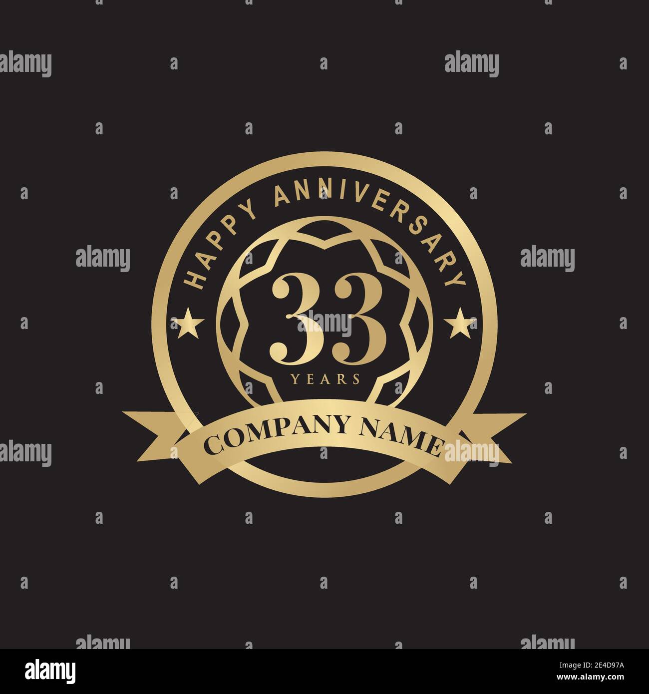33th year anniversary logo design vector template Stock Vector Image ...