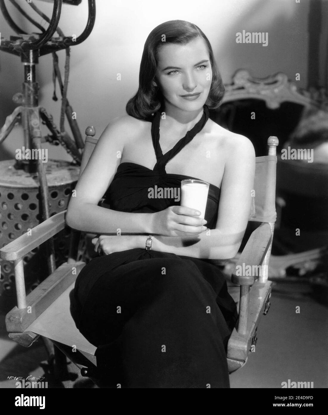 ELLA RAINES On Set Candid Portrait holding Glass of Milk between scenes ...
