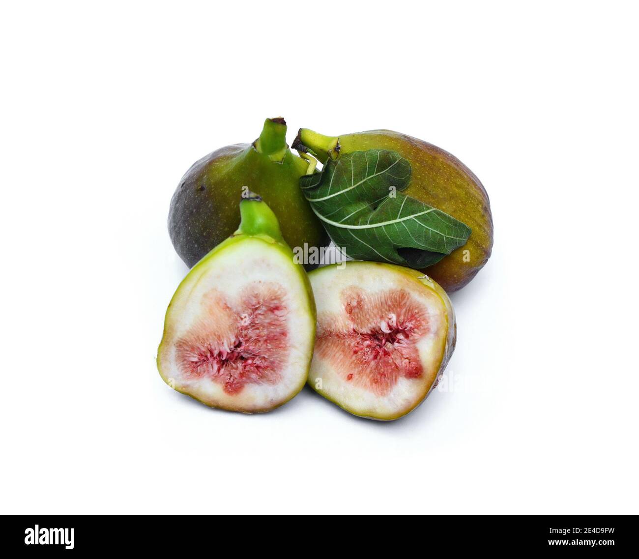 fresh figs and cut figs isolated on white background Stock Photo - Alamy