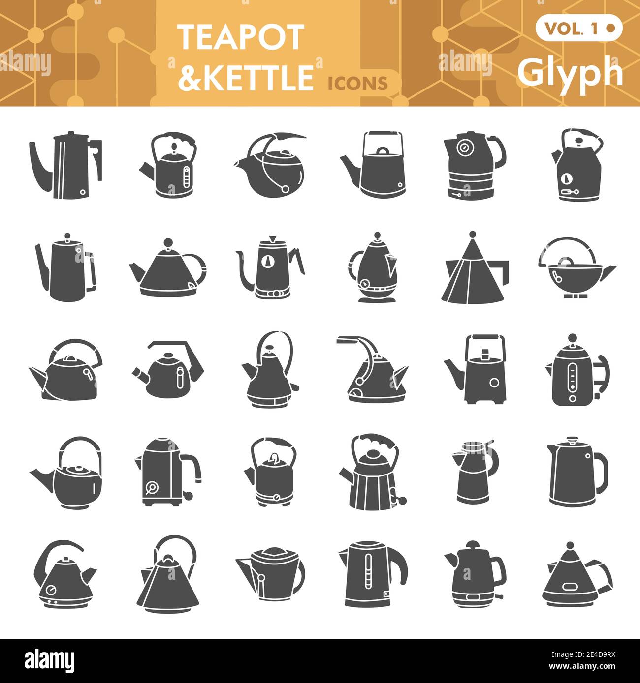 Black kettles Stock Vector Images - Alamy