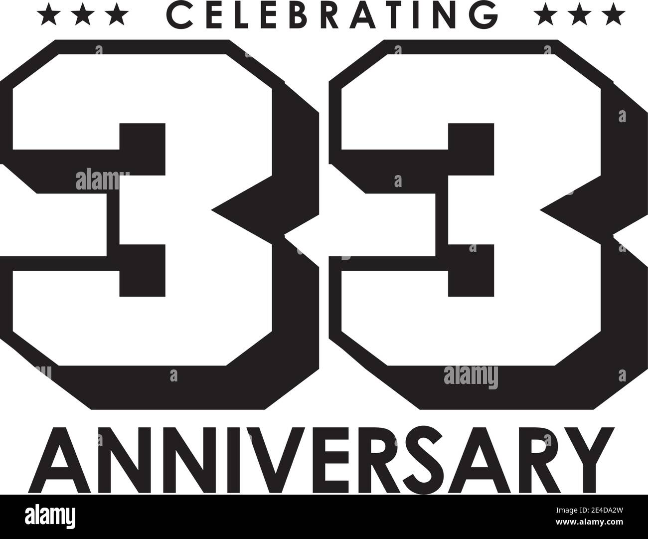 33th year anniversary logo design vector template Stock Vector Image ...