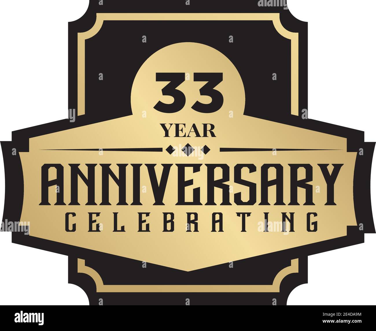 33th year anniversary logo design vector template Stock Vector Image ...