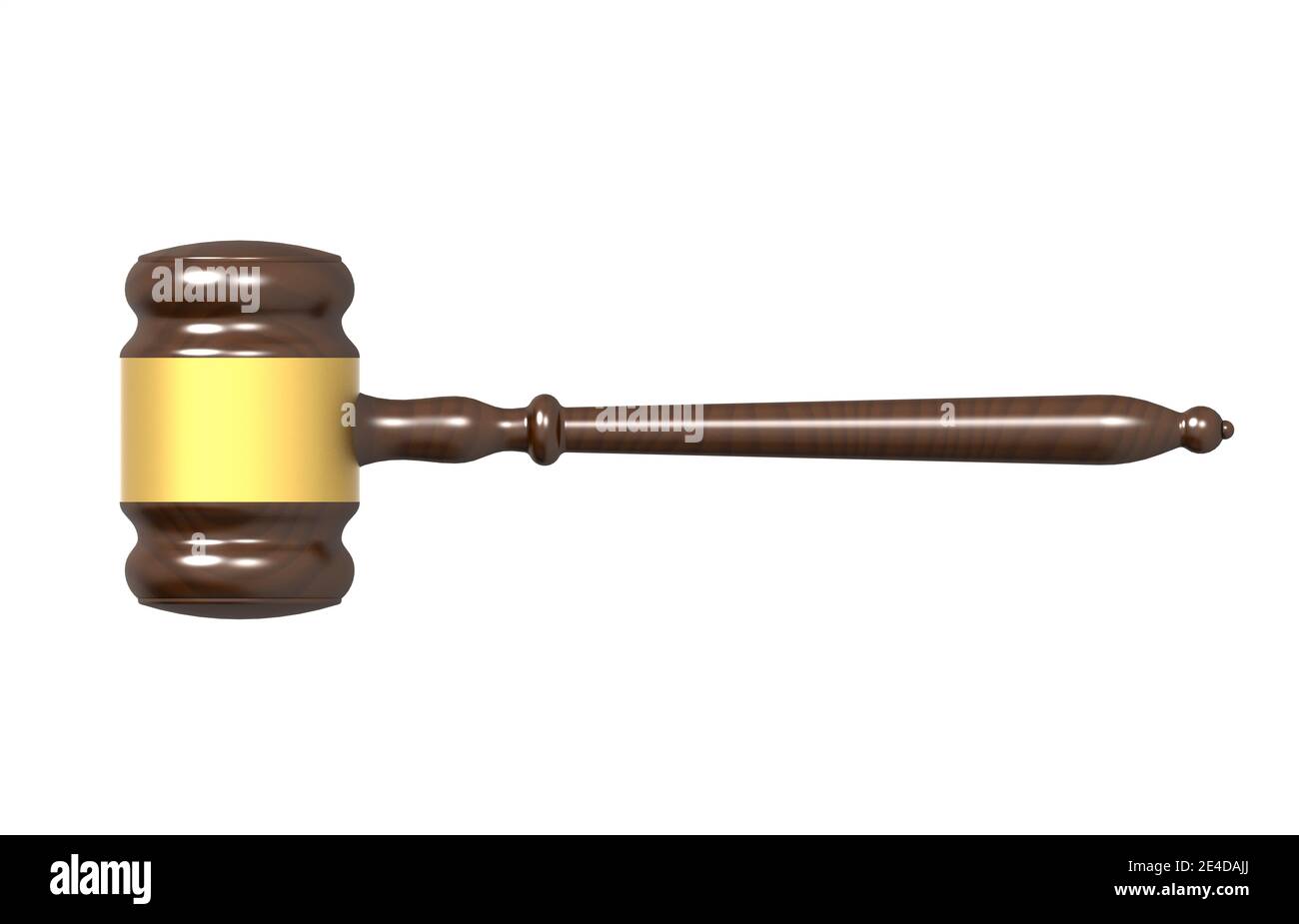 Wooden judge gavel isolated on white background, 3D rendering Stock ...