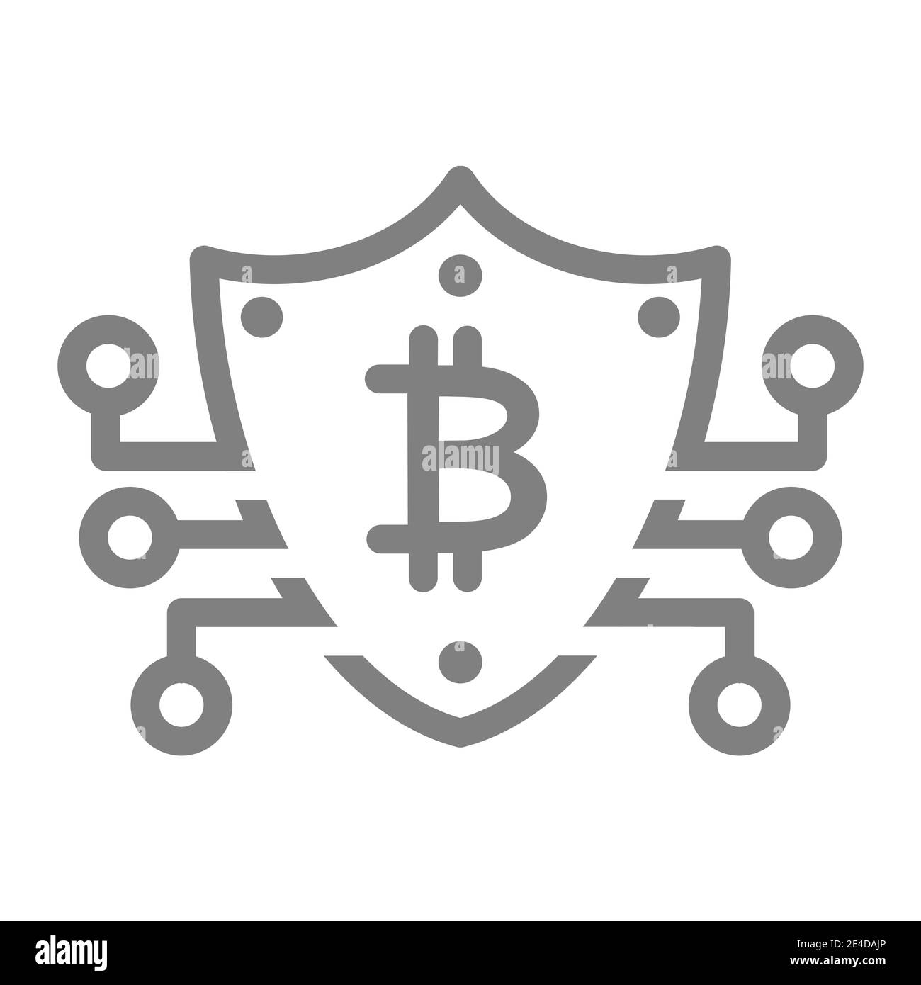 Bitcoin secure line icon. Security vector illustration isolated on ...