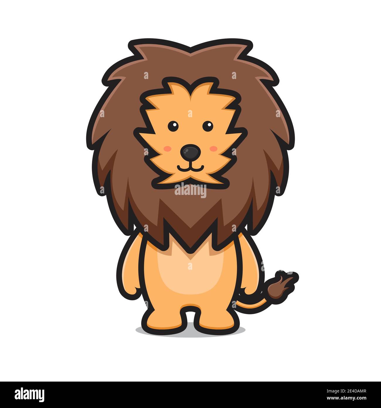 Cute lion animal mascot character cartoon vector icon illustration ...