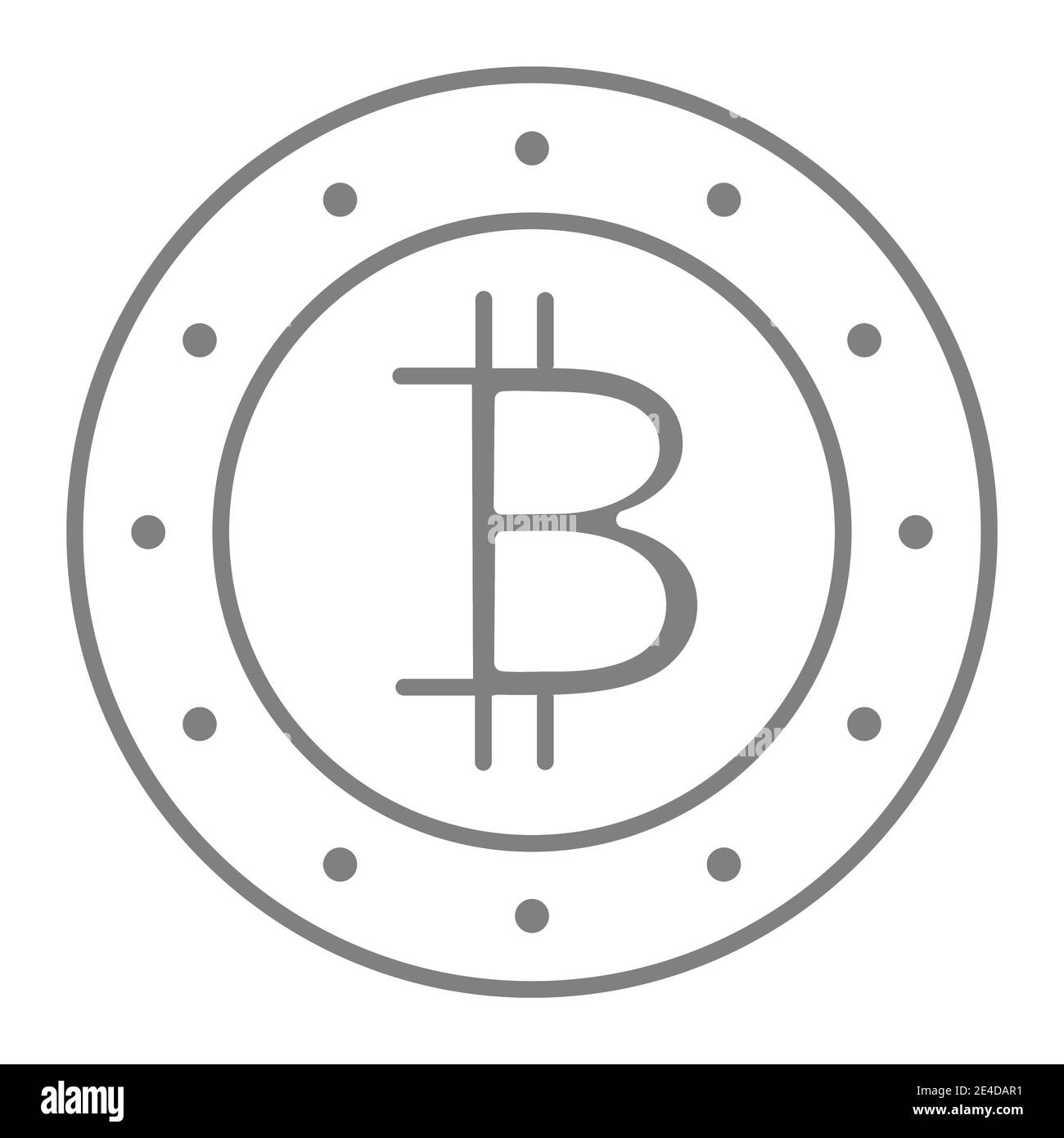 Bitcoin Thin Line Icon Coin Vector Illustration Isolated On White Cryptocurrency Outline Style