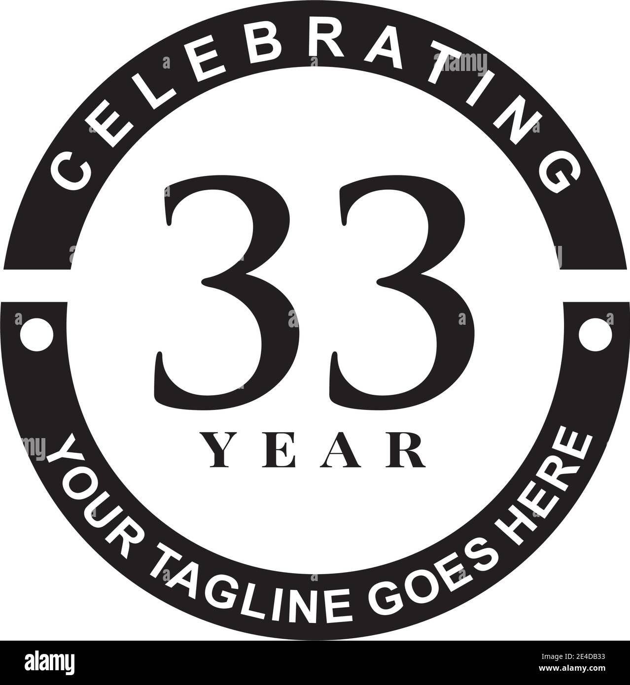 33th year anniversary logo design vector template Stock Vector Image ...