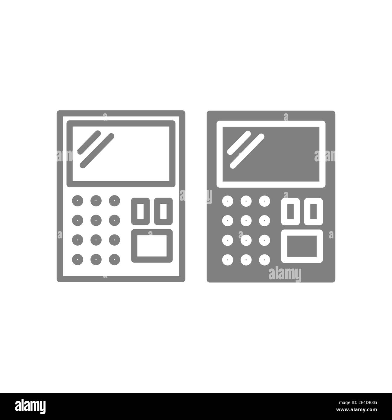 Calculator line and glyph icon. Accounting vector illustration isolated ...
