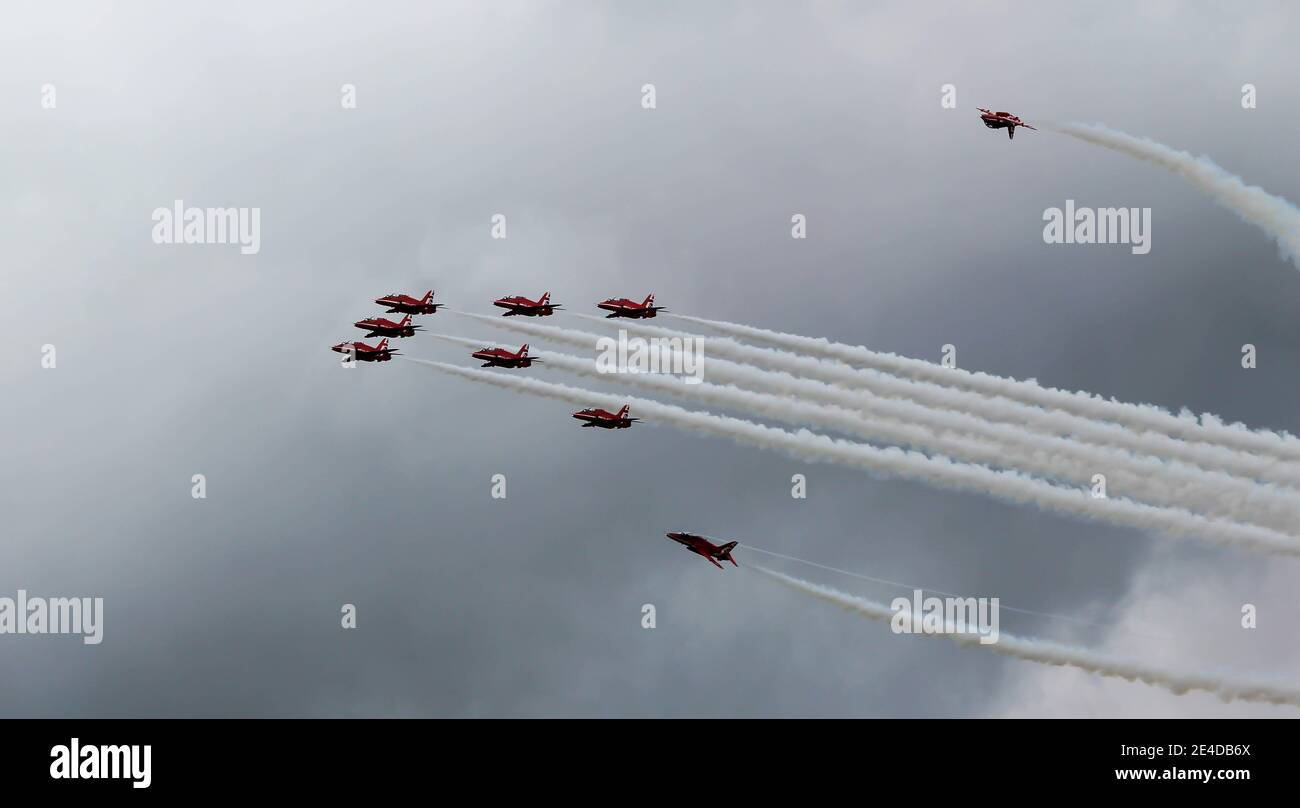 Red Arrows display team Stock Photo - Alamy