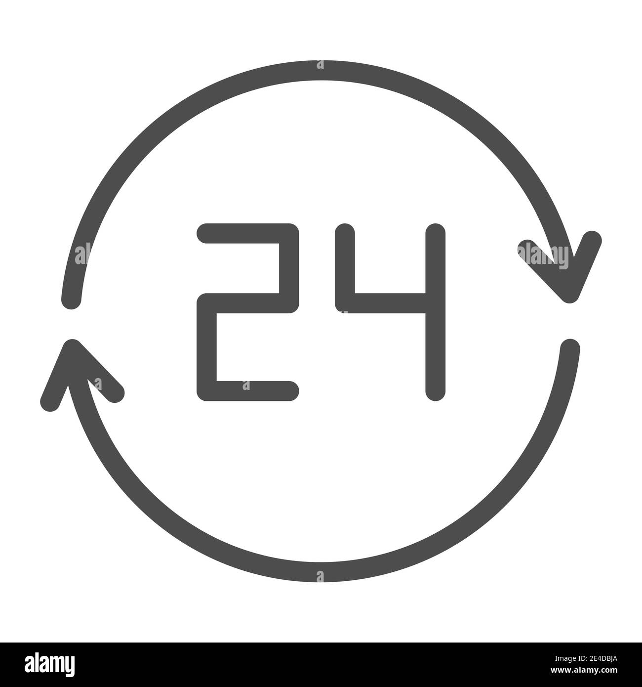 24 hours line icon. All day vector illustration isolated on white ...