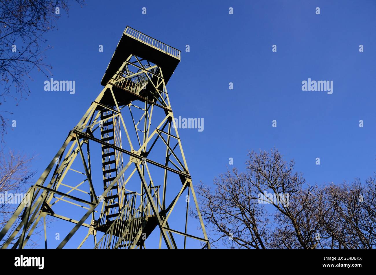 high observation tower and beautiful blue sky Stock Photo - Alamy
