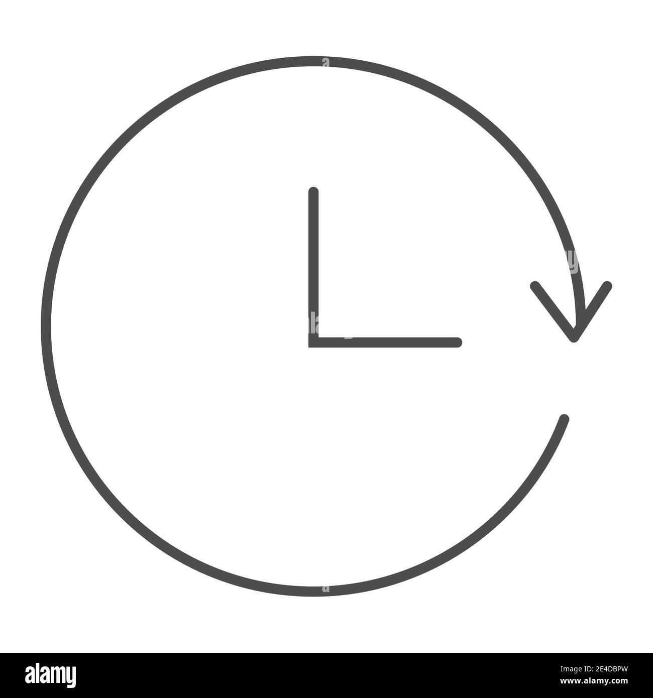 Repeat time thin line icon. Reload time vector illustration isolated on ...