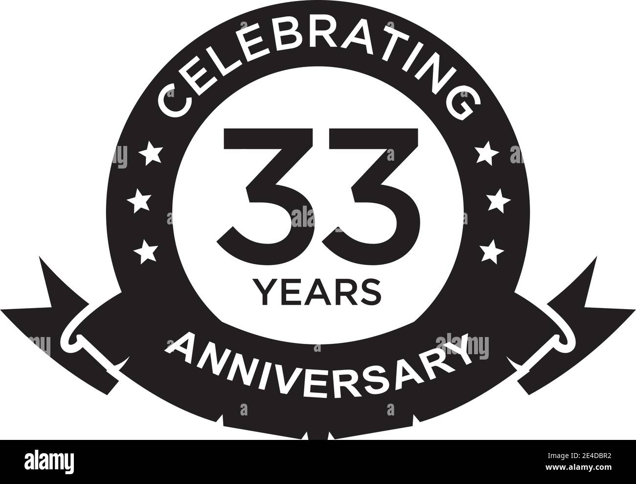 33th year anniversary logo design vector template Stock Vector Image ...