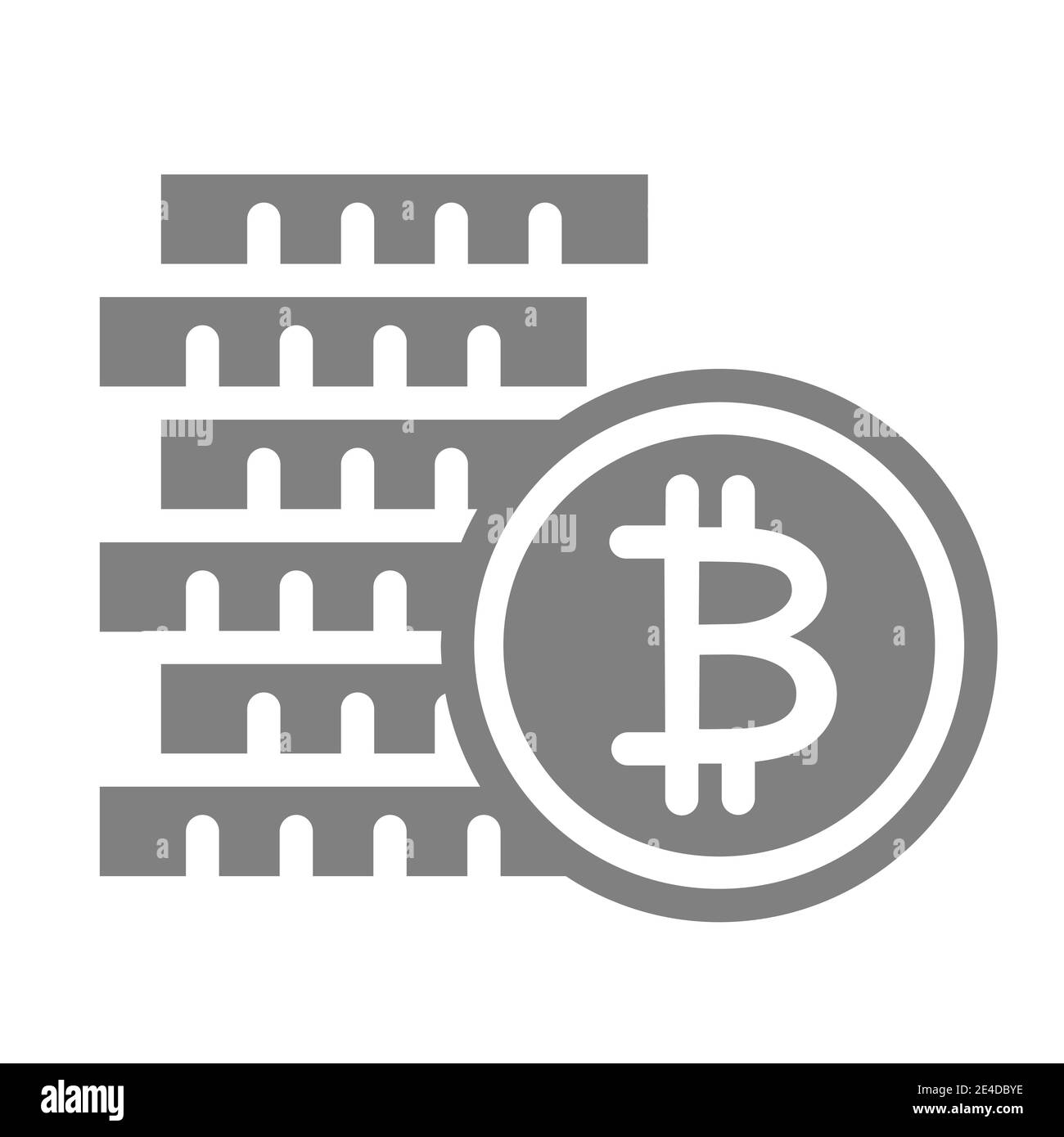 Pile of bitcoin coins solid icon. Cryptocurrency stack vector ...