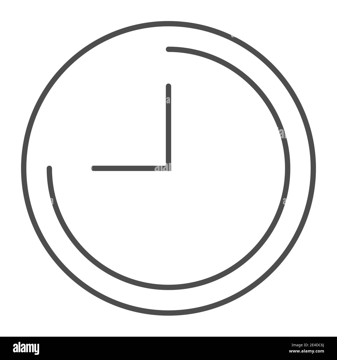 Clock thin line icon. Time vector illustration isolated on white. Dial ...