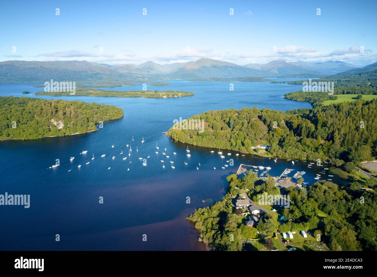 Aerial view of Balmaha Scottish village at Loch Lomond Stock Photo - Alamy
