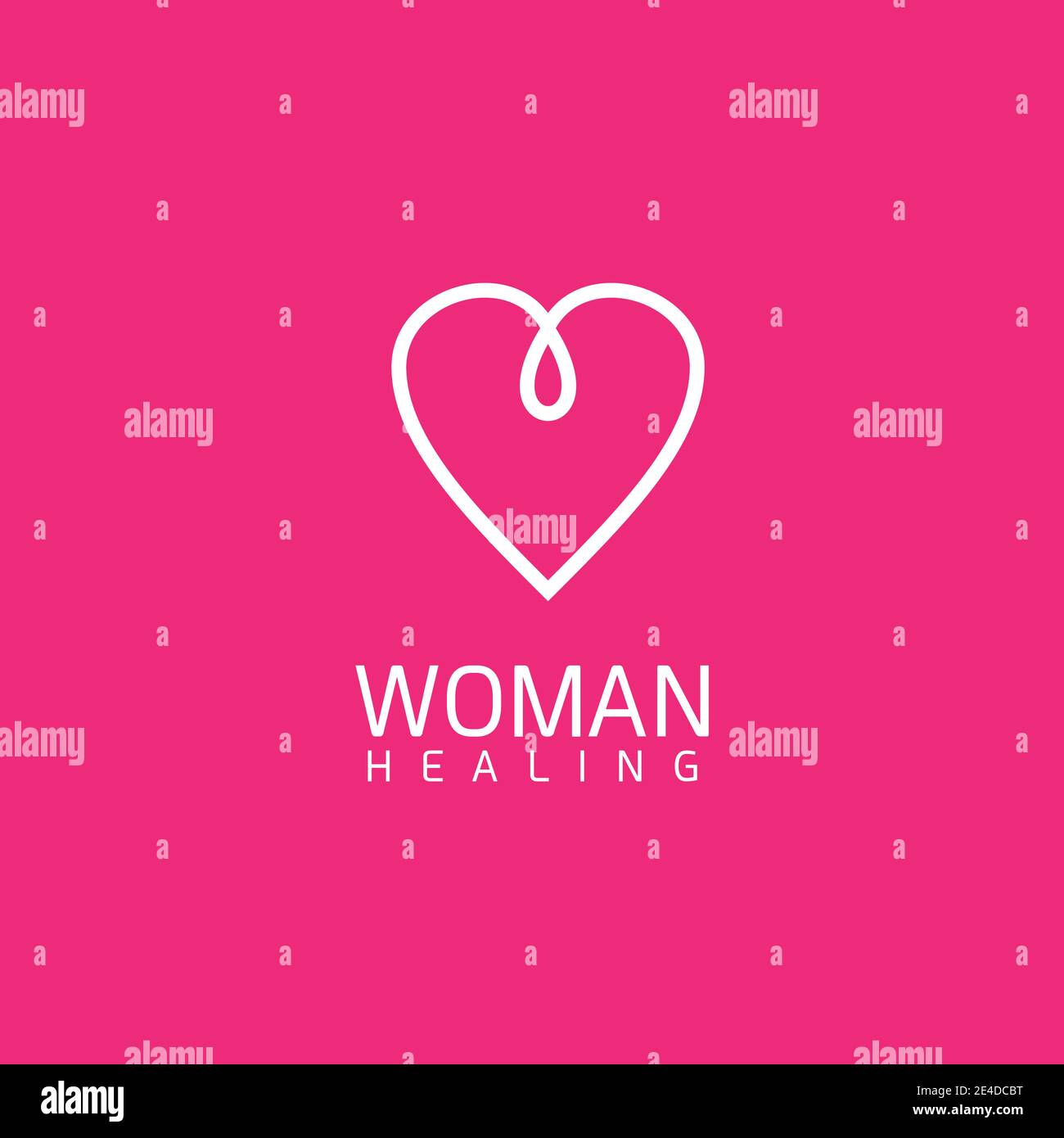 Woman healing logo design with love icon template Stock Vector Image ...