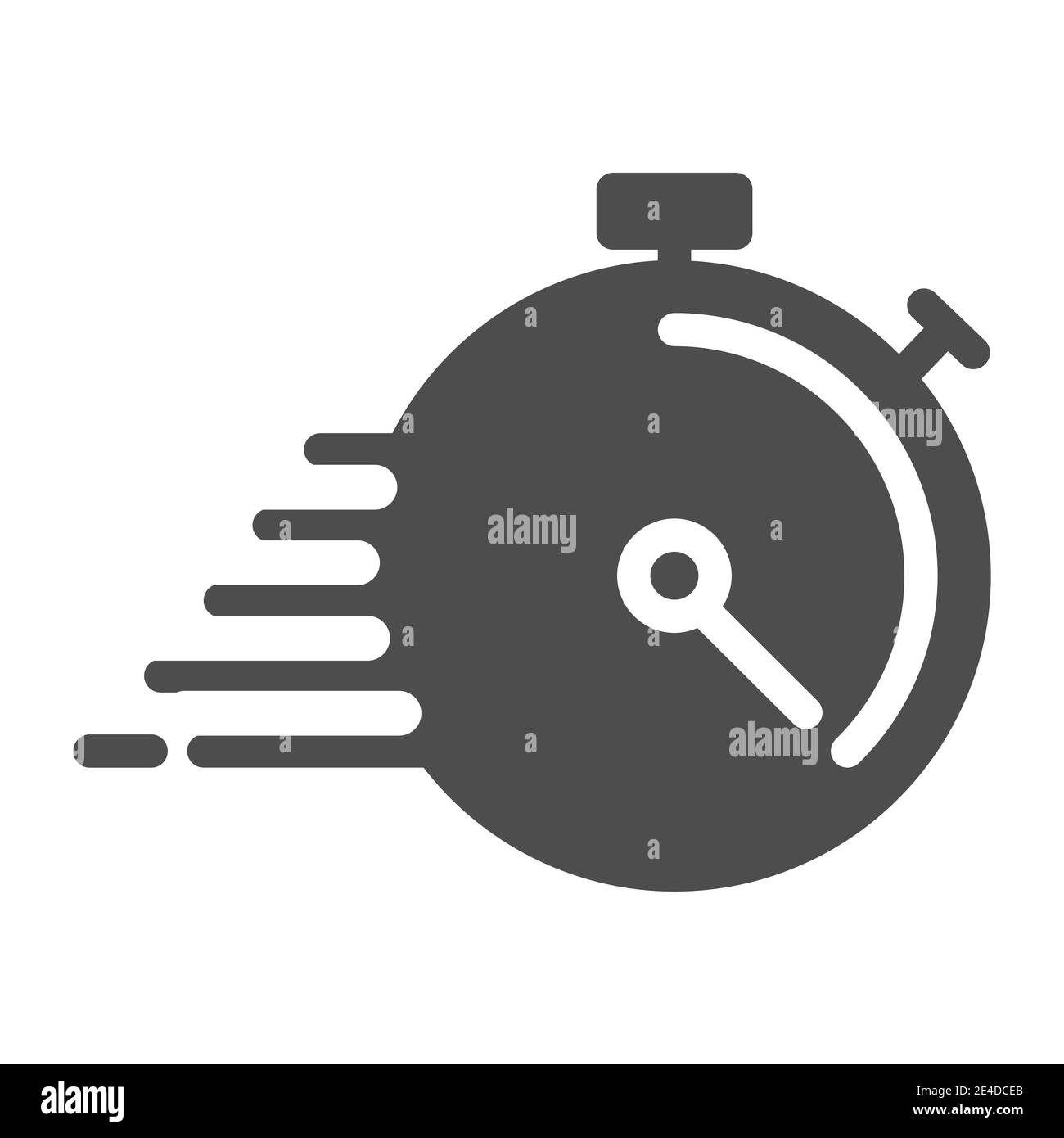 Deadline solid icon. Timer with lines vector illustration isolated on ...