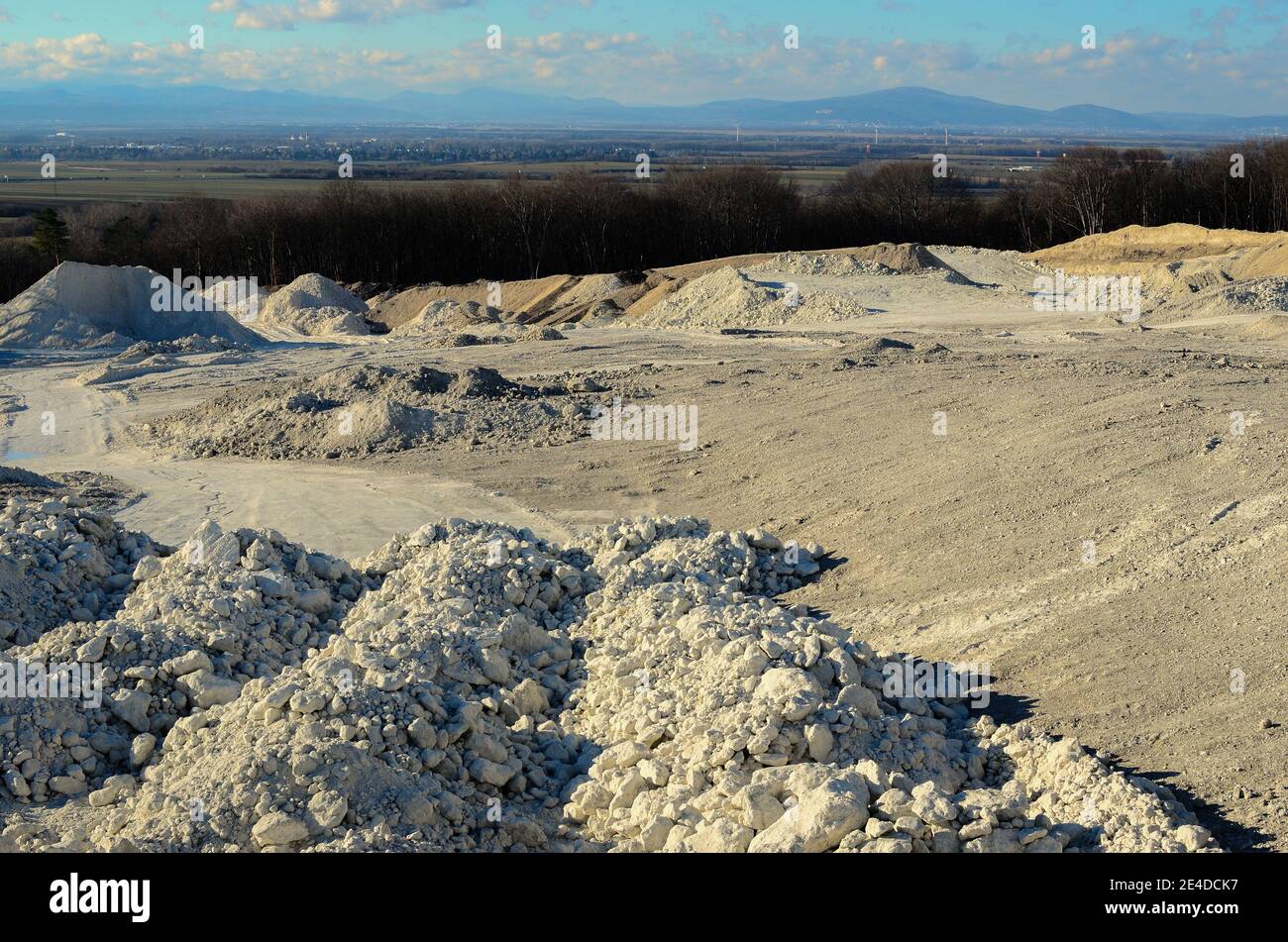 Beautiful landscape in white limestone quarry Stock Photo - Alamy