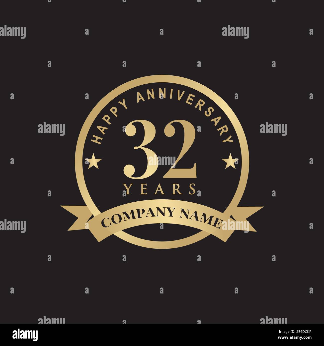 32nd year celebrating anniversary logo design template Stock Vector ...
