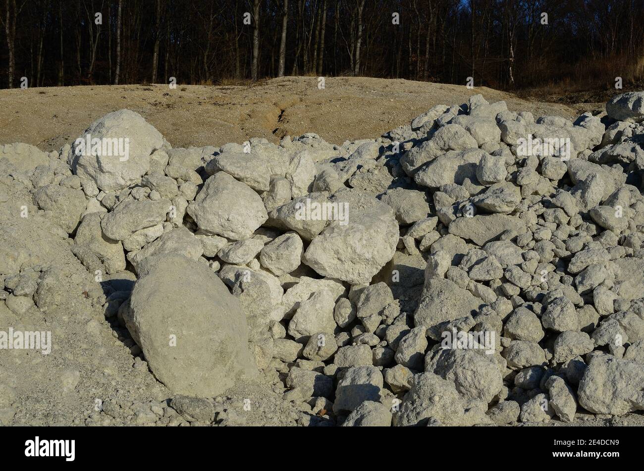 large stones of white limestone in the quarry Stock Photo - Alamy