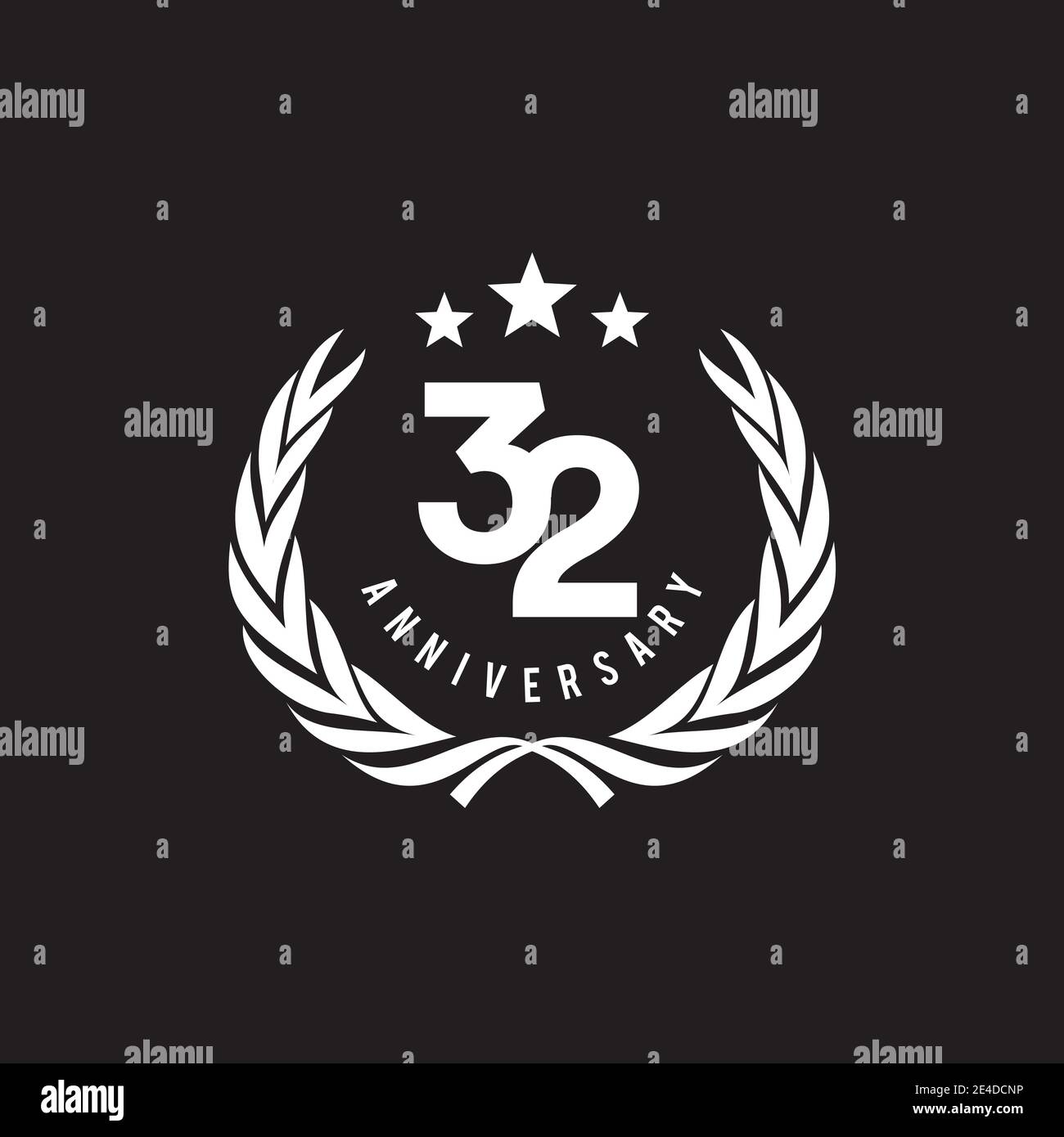 32nd year celebrating anniversary logo design template Stock Vector ...