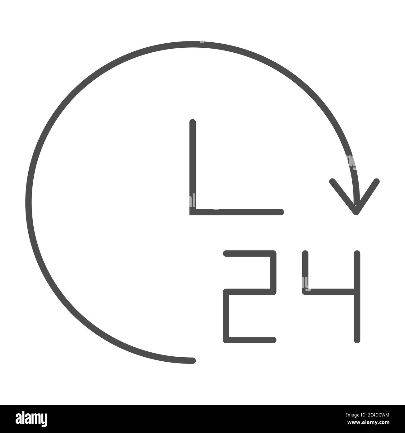 All day support thin line icon. 24 hours vector illustration isolated ...