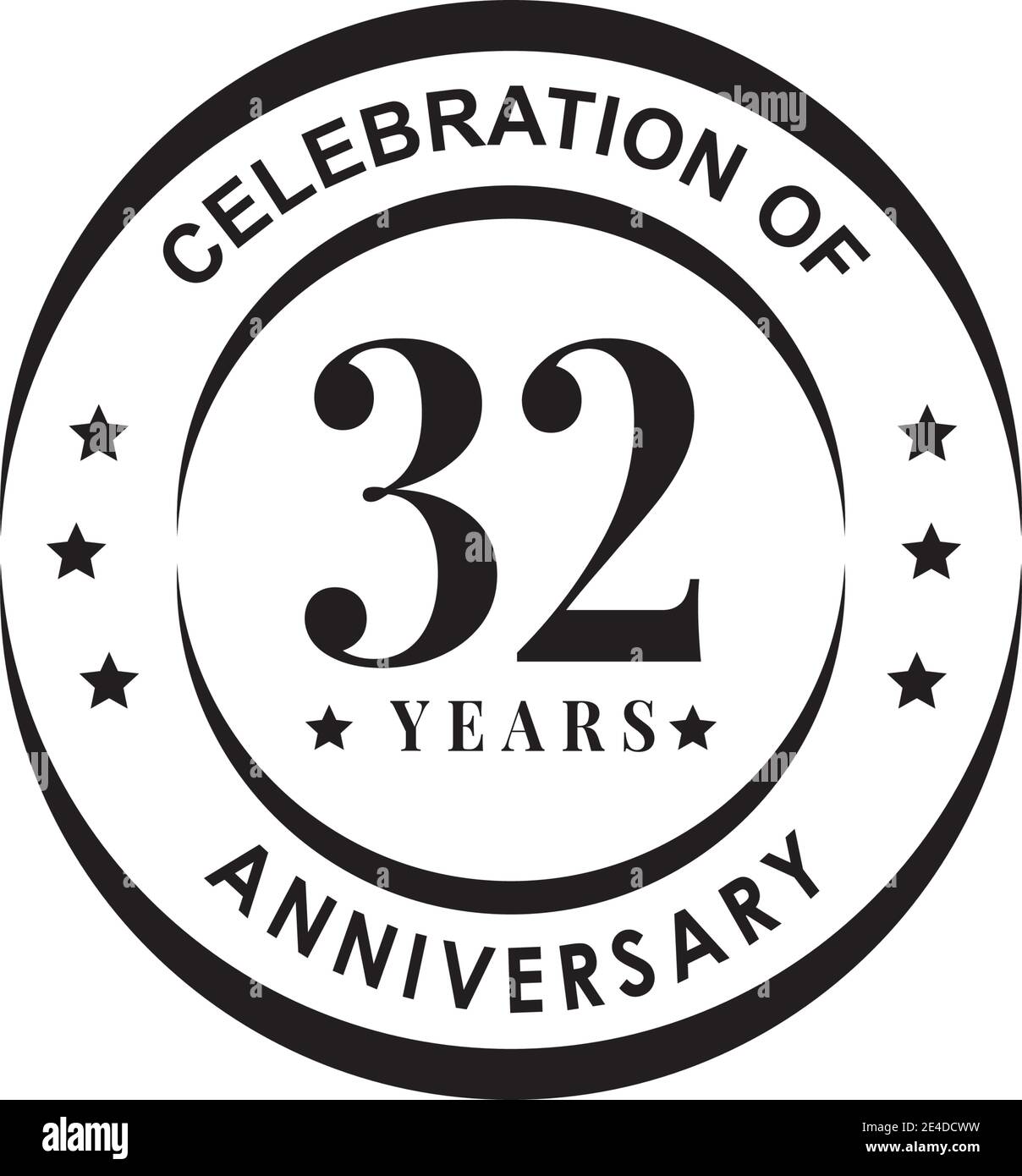 32nd year celebrating anniversary logo design template Stock Vector ...