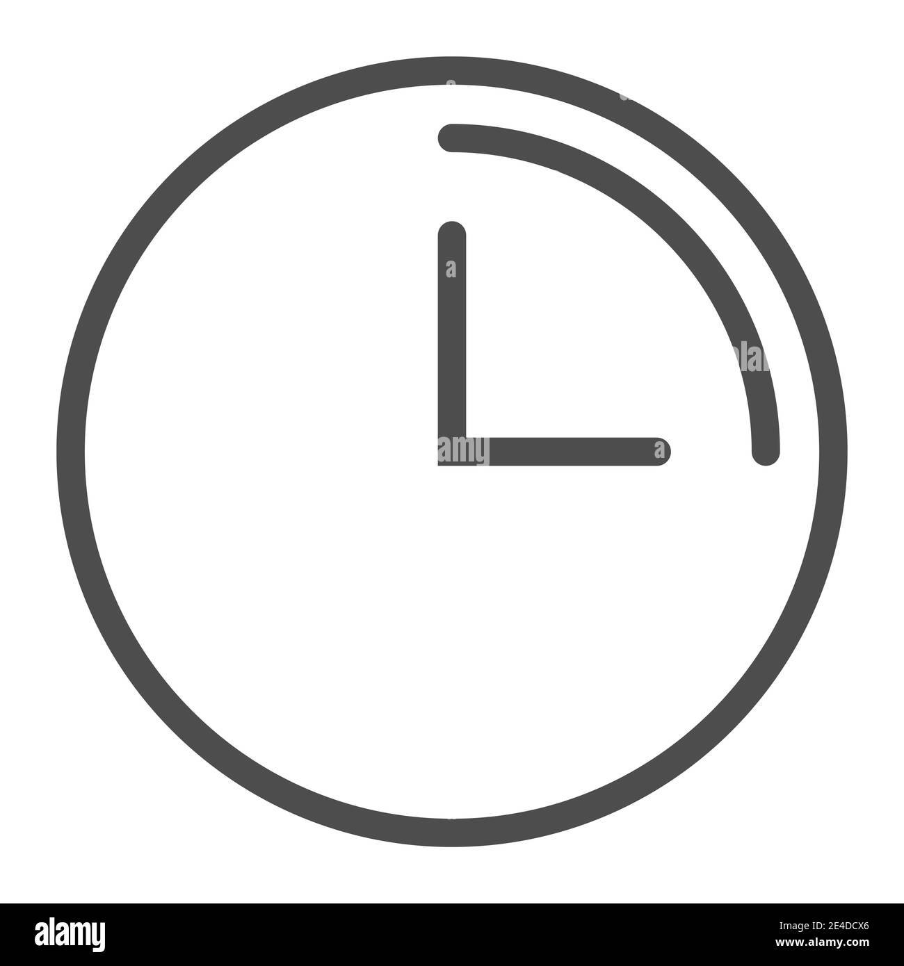 3 hours line icon. Clock with 3 hours vector illustration isolated on ...
