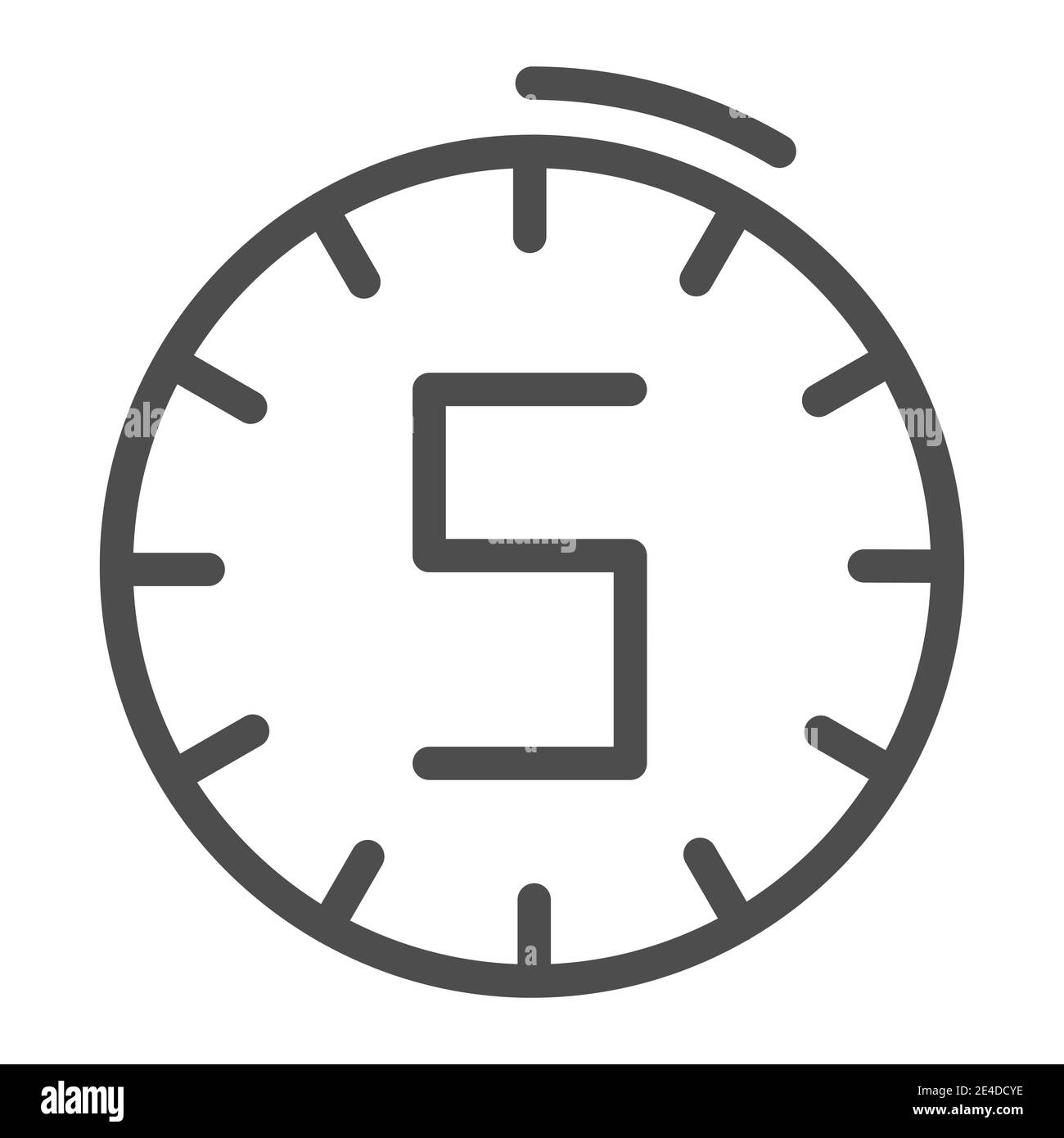 Five minutes clock line icon. Time vector illustration isolated on ... Five minutes clock line icon. Time vector illustration isolated on ...