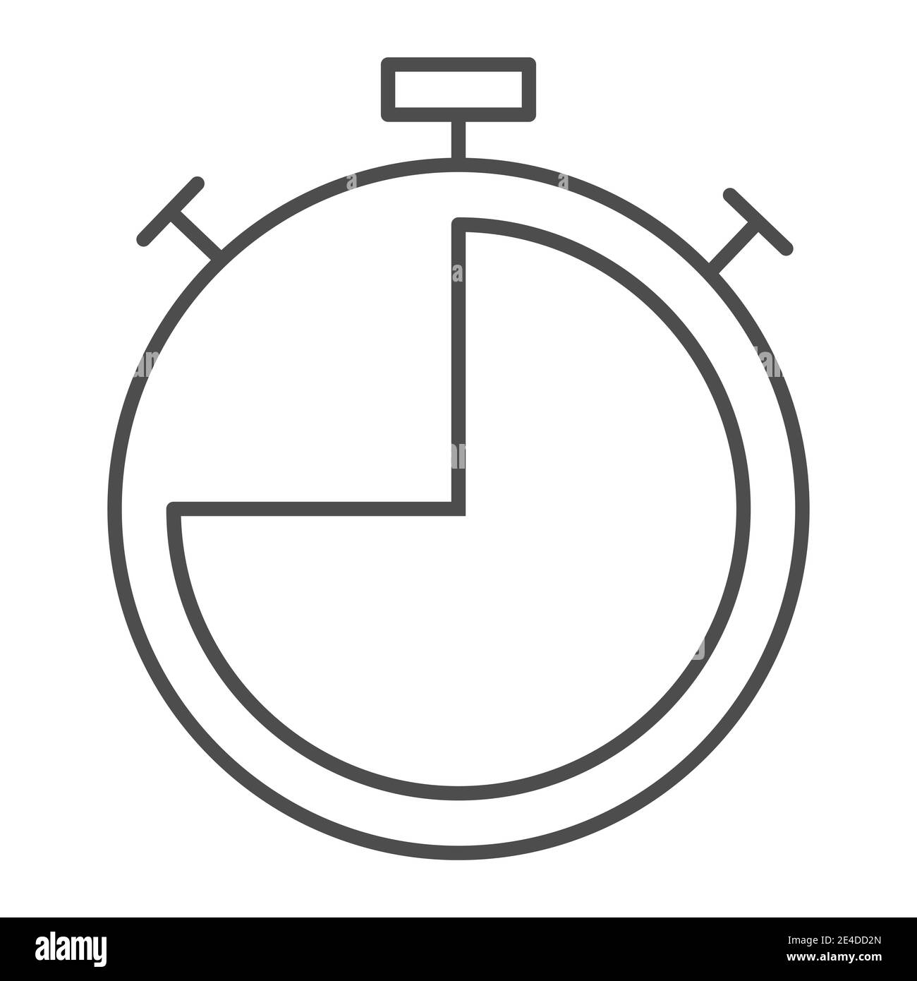 Stopwatch thin line icon. Timer time vector illustration isolated on ...
