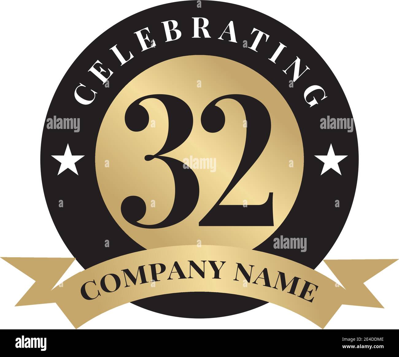 32nd year celebrating anniversary logo design template Stock Vector ...