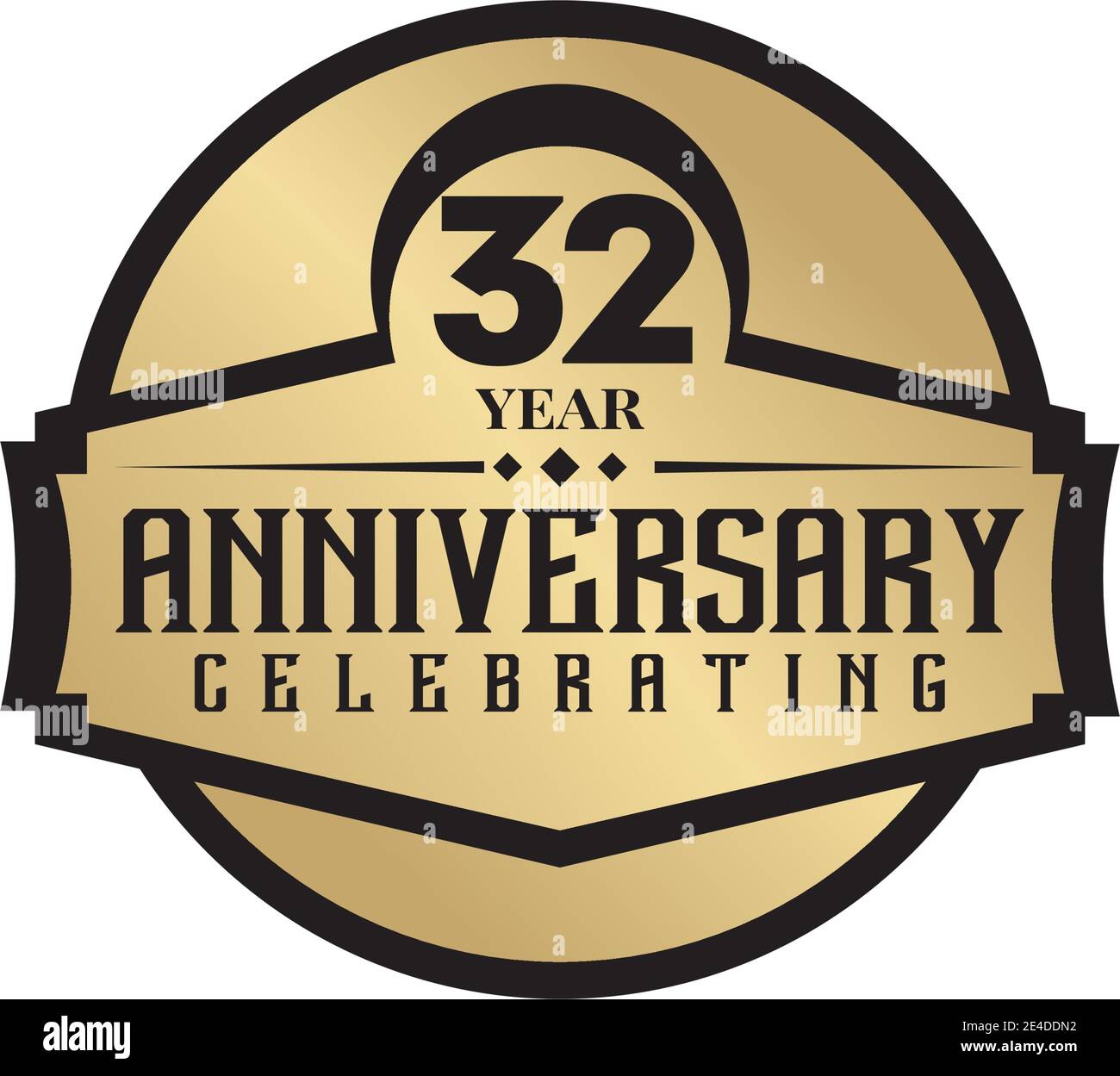 32nd year celebrating anniversary logo design template Stock Vector ...