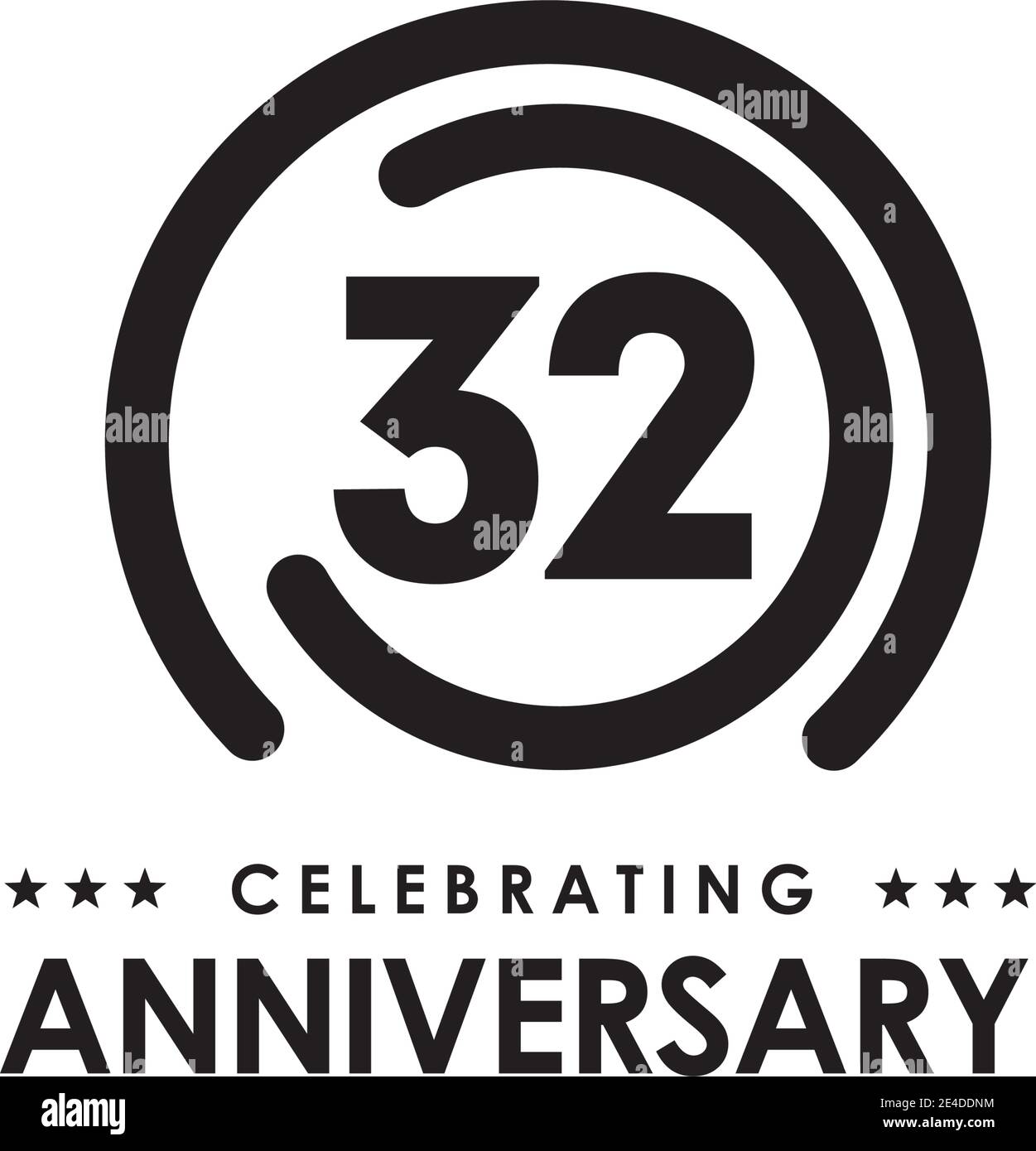 32nd year celebrating anniversary logo design template Stock Vector ...