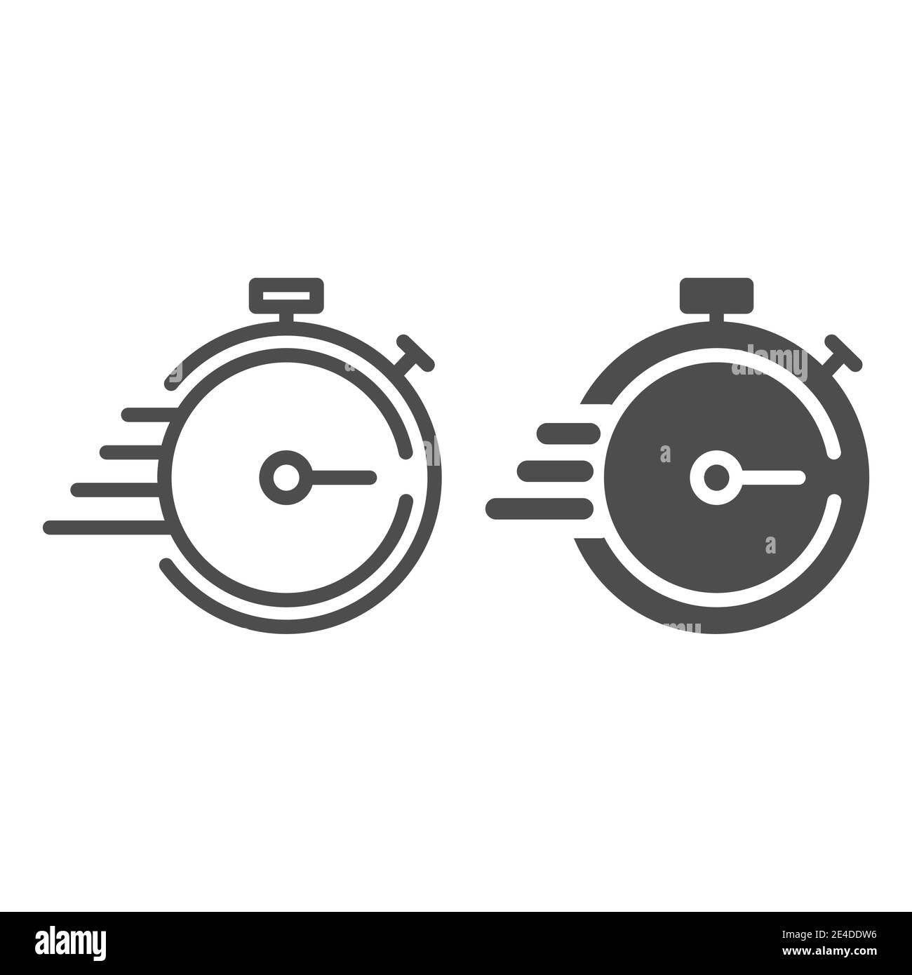 Deadline line and glyph icon. Timer with lines vector illustration ...