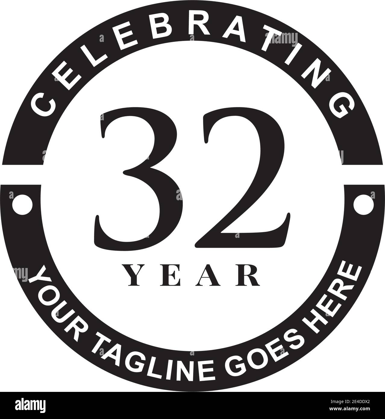 32nd year celebrating anniversary logo design template Stock Vector ...