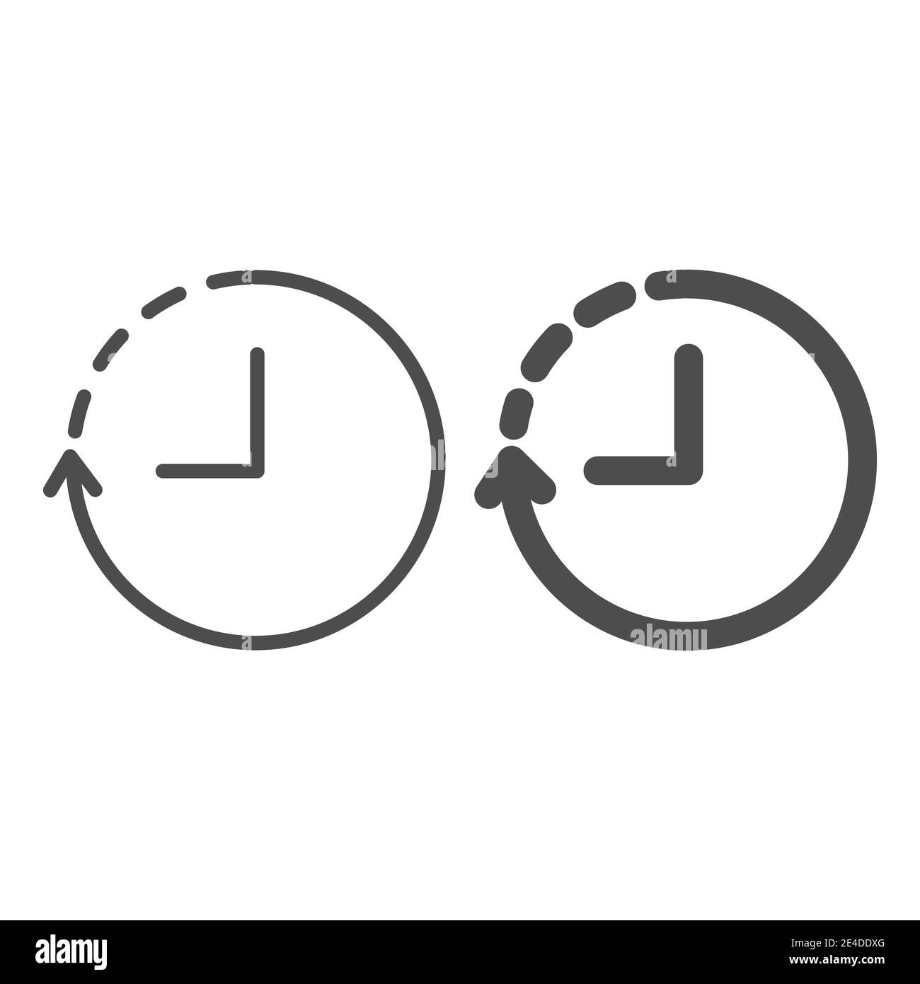 Three hours left line and glyph icon. Finish time vector illustration ...
