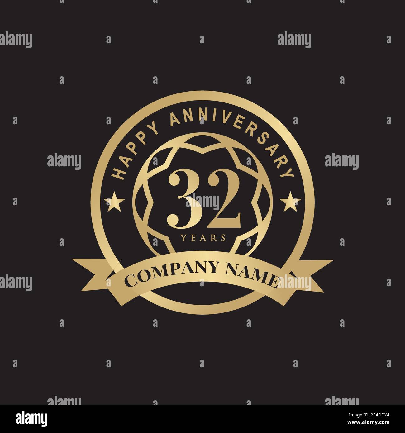 32nd year celebrating anniversary logo design template Stock Vector ...