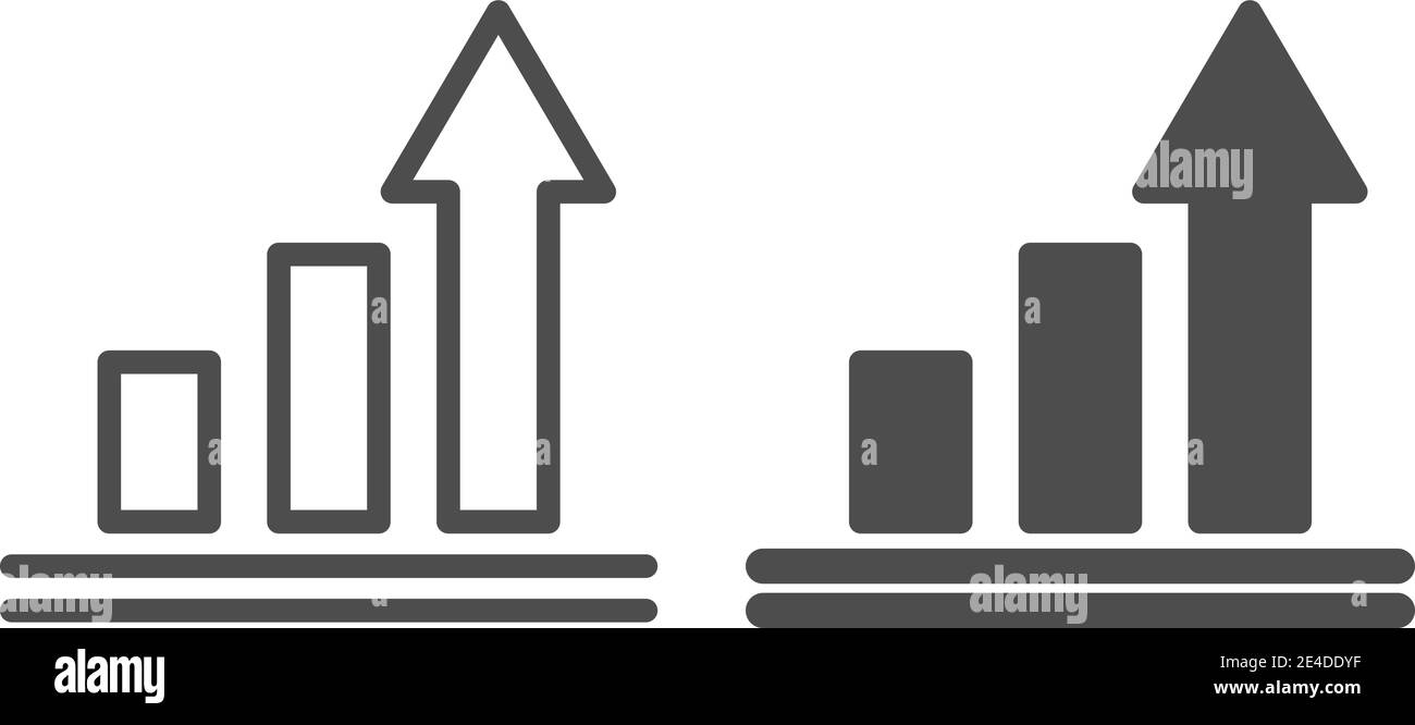 Infographic line and glyph icon. Chart vector illustration isolated on ...